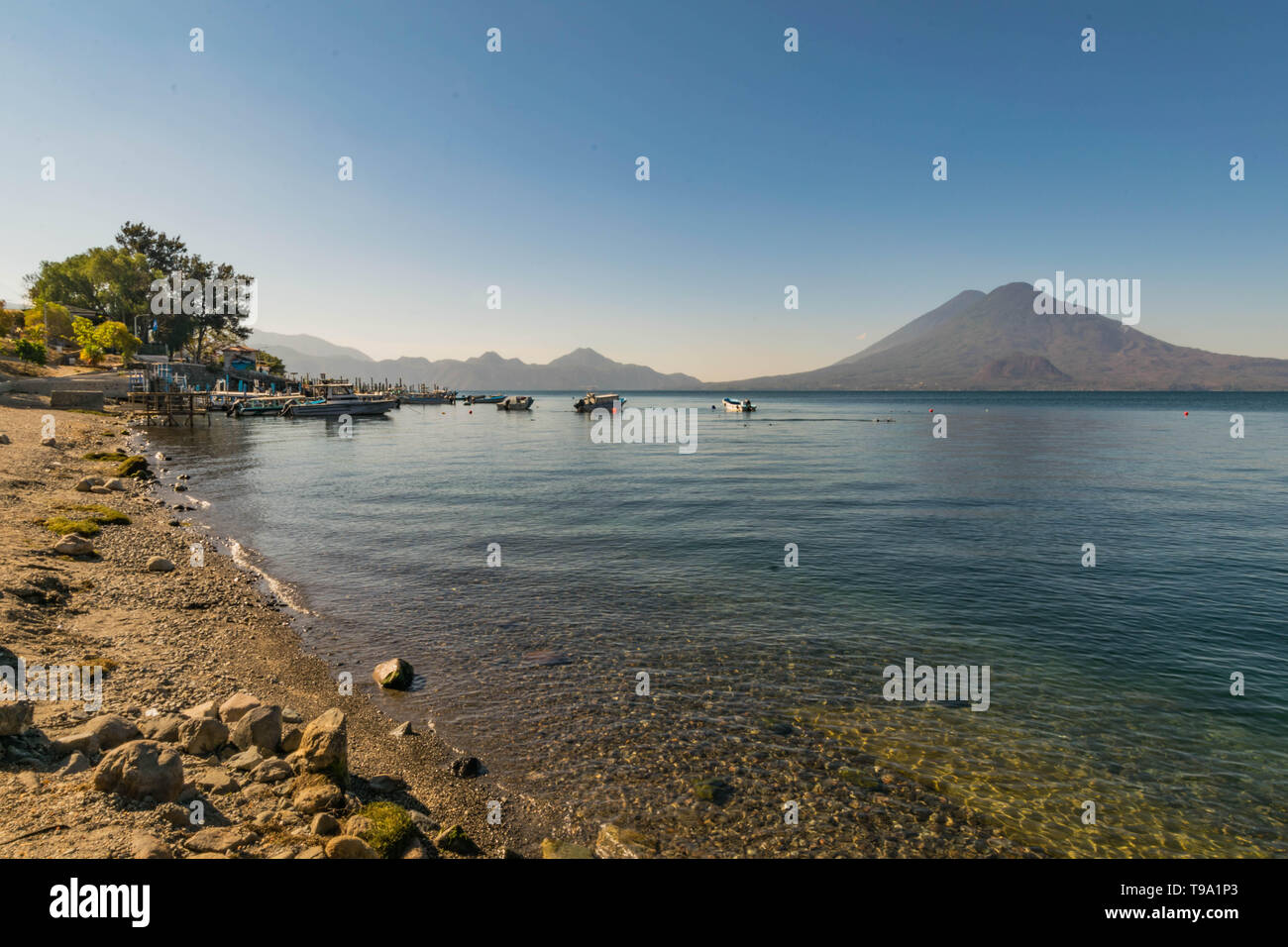Boats panajachel lake atitlan guatemala hi-res stock photography and ...