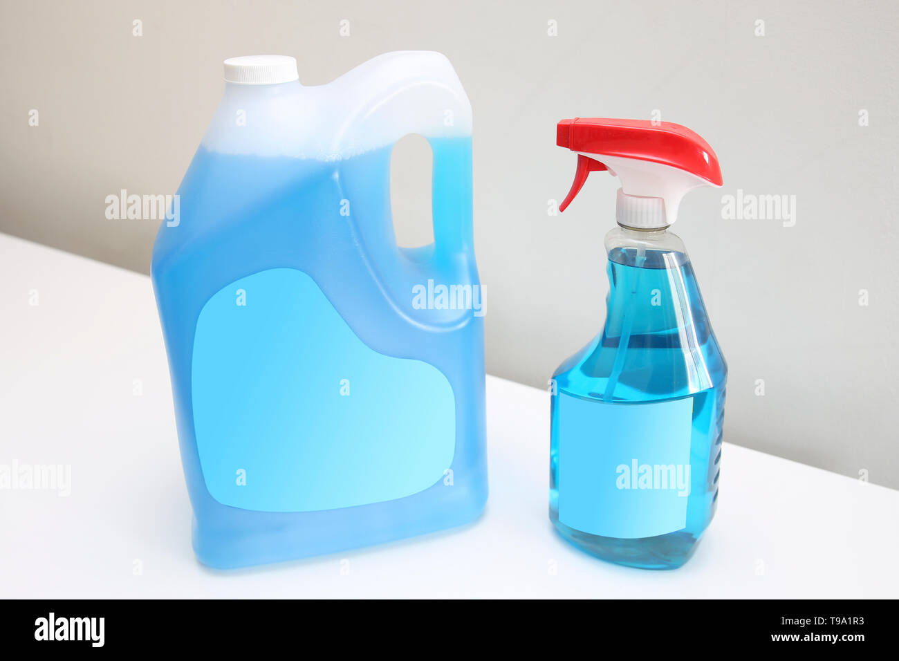 Clean Products in an Isolated Background Stock Photo - Alamy