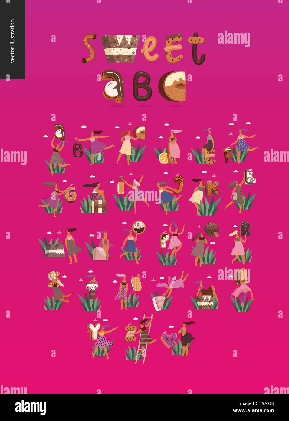 Coo alphabet Stock Vector Images - Alamy