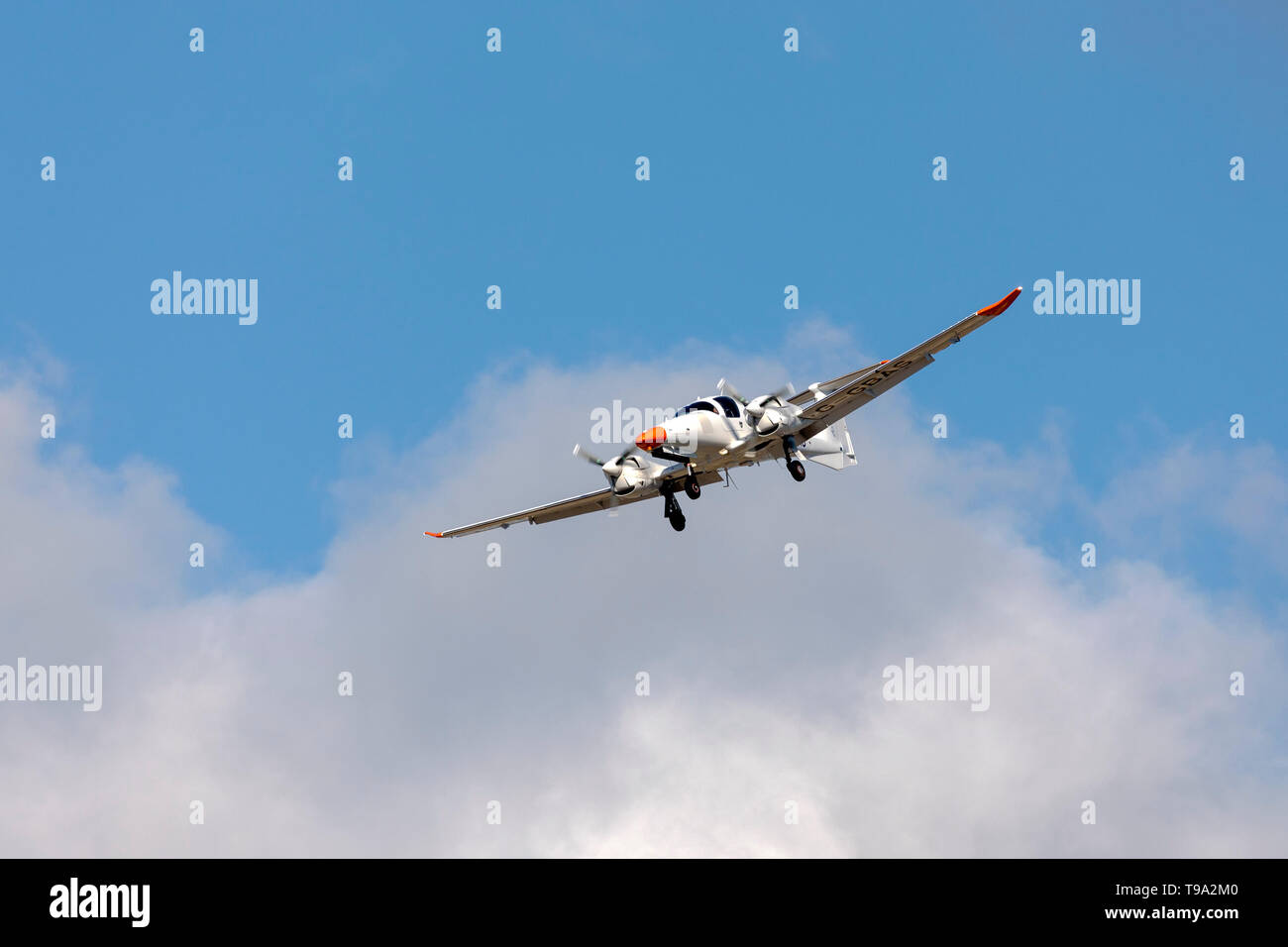 Diamond DA-62 (G-GBAS) performing ILS/DME instrument calibration in MLA ...