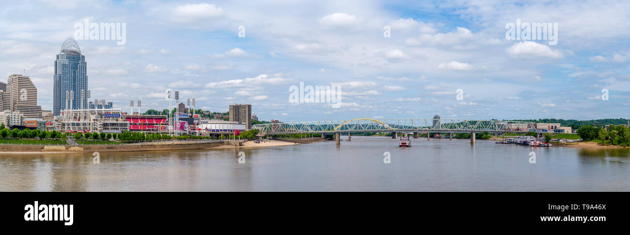 View of the Cincinnati Riverfront and Great American Ballpark from the ...