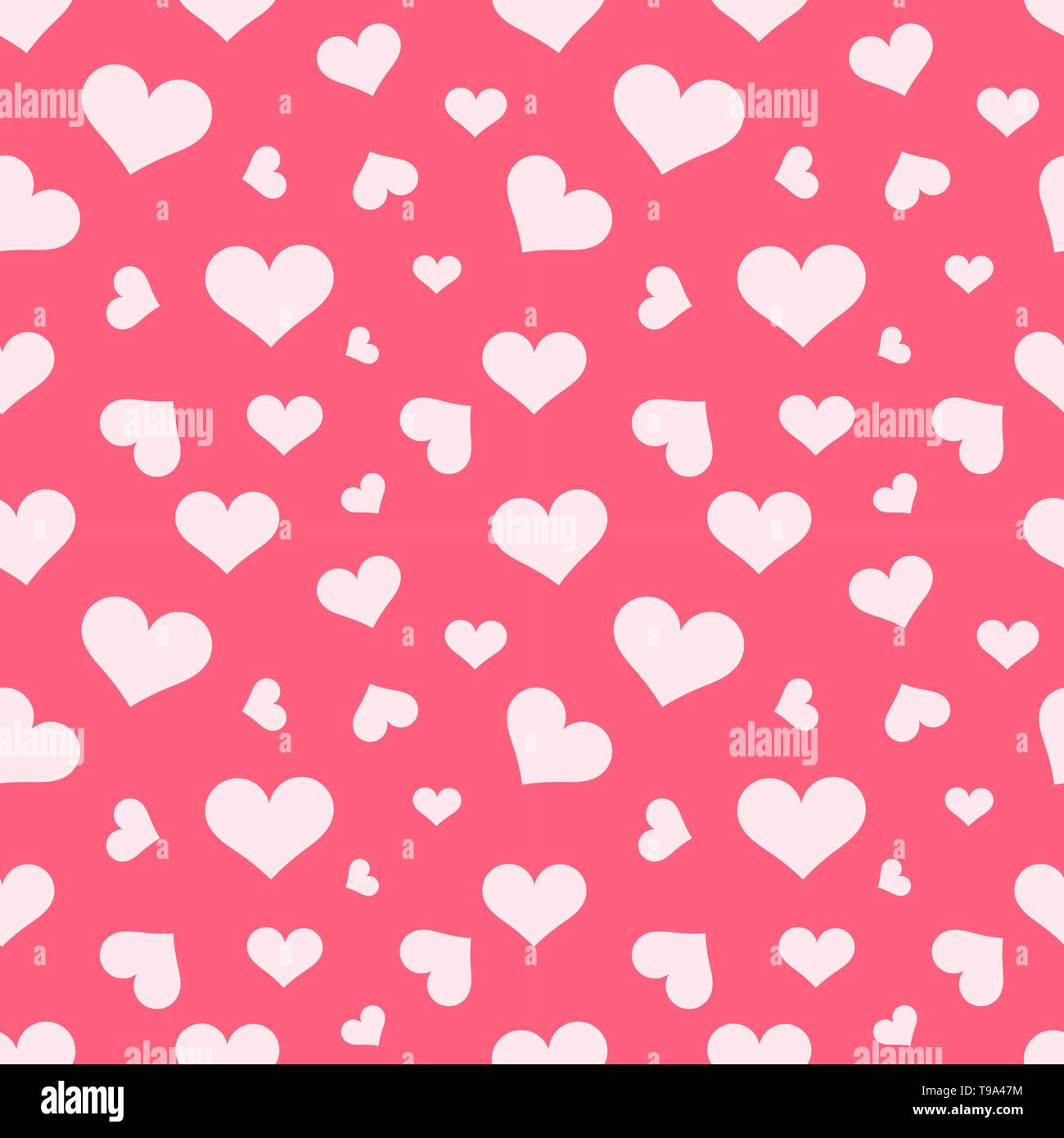 Cute pink hearts pattern. Vector illustration Stock Vector Image & Art ...