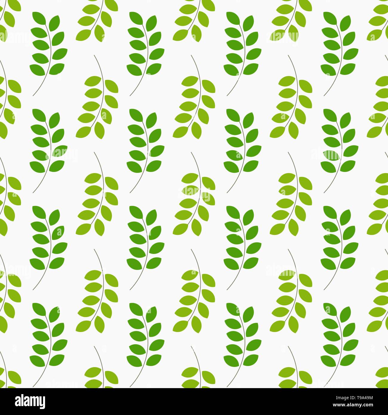 Green leaves seamless pattern. Vector illustration Stock Vector Image ...