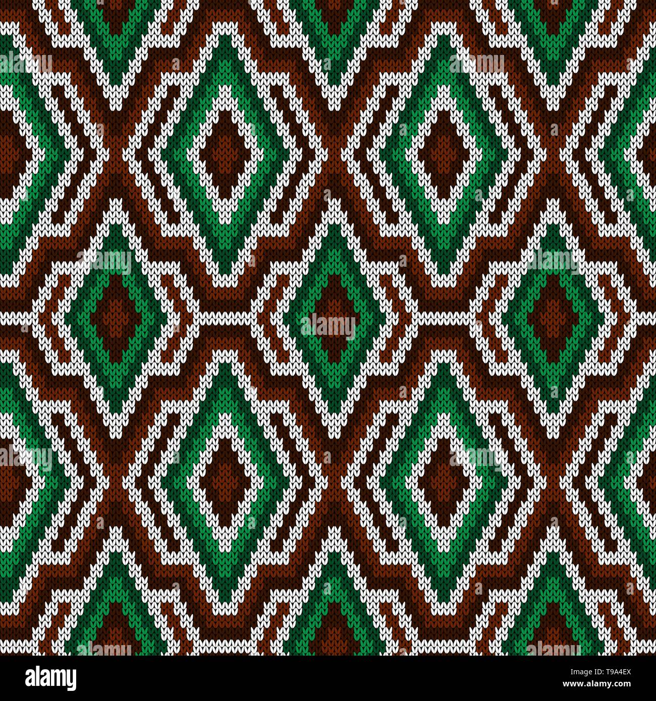 Geometrical ornate seamless knitted vector pattern as a fabric texture ...