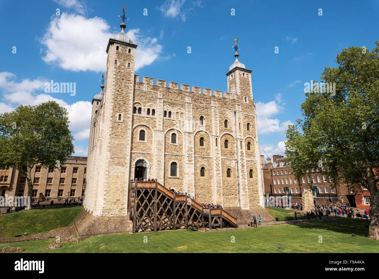 The White Tower - Main castle within the Tower of London and the outer ...