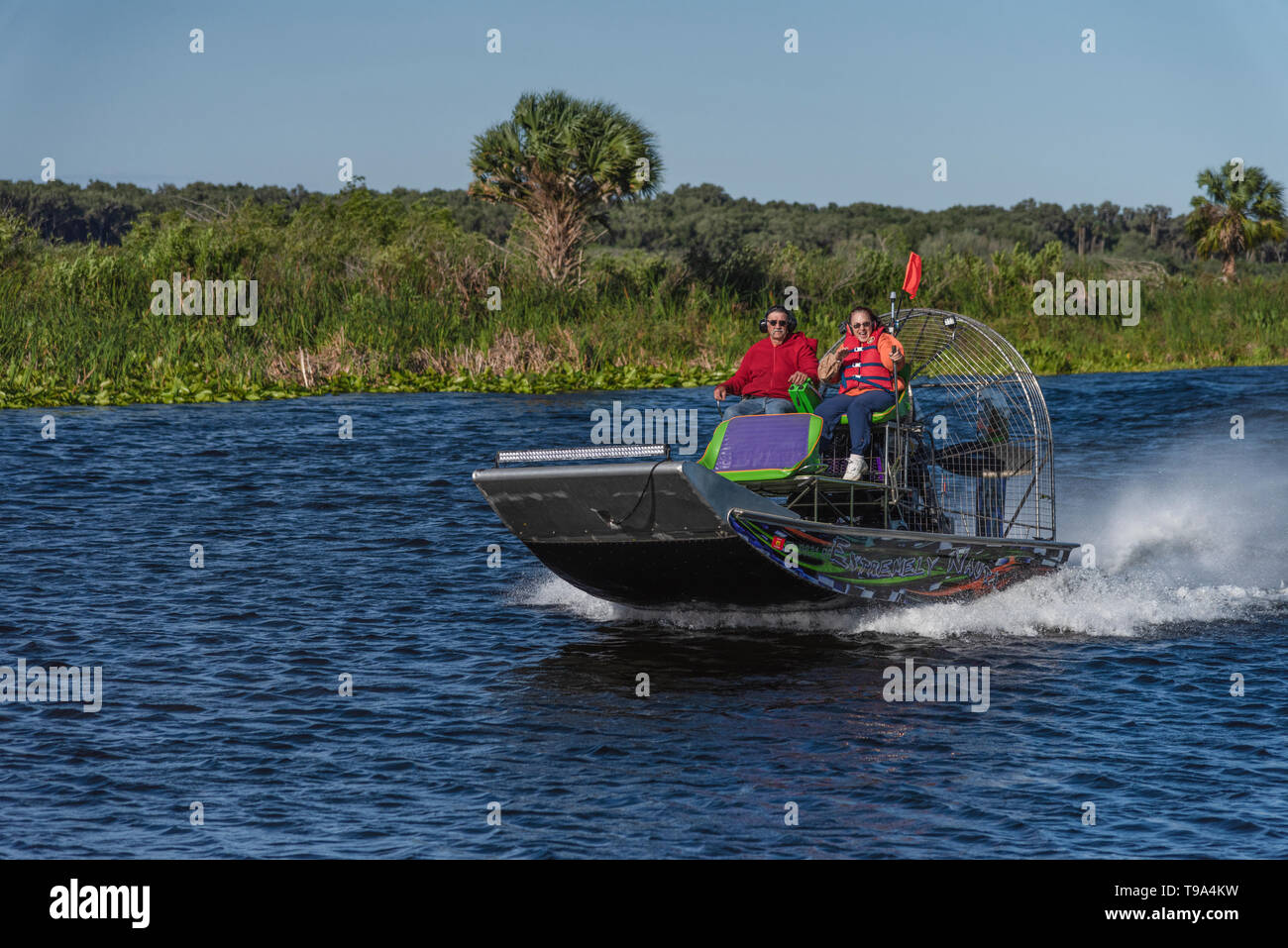 Female driving airboat hi-res stock photography and images - Alamy