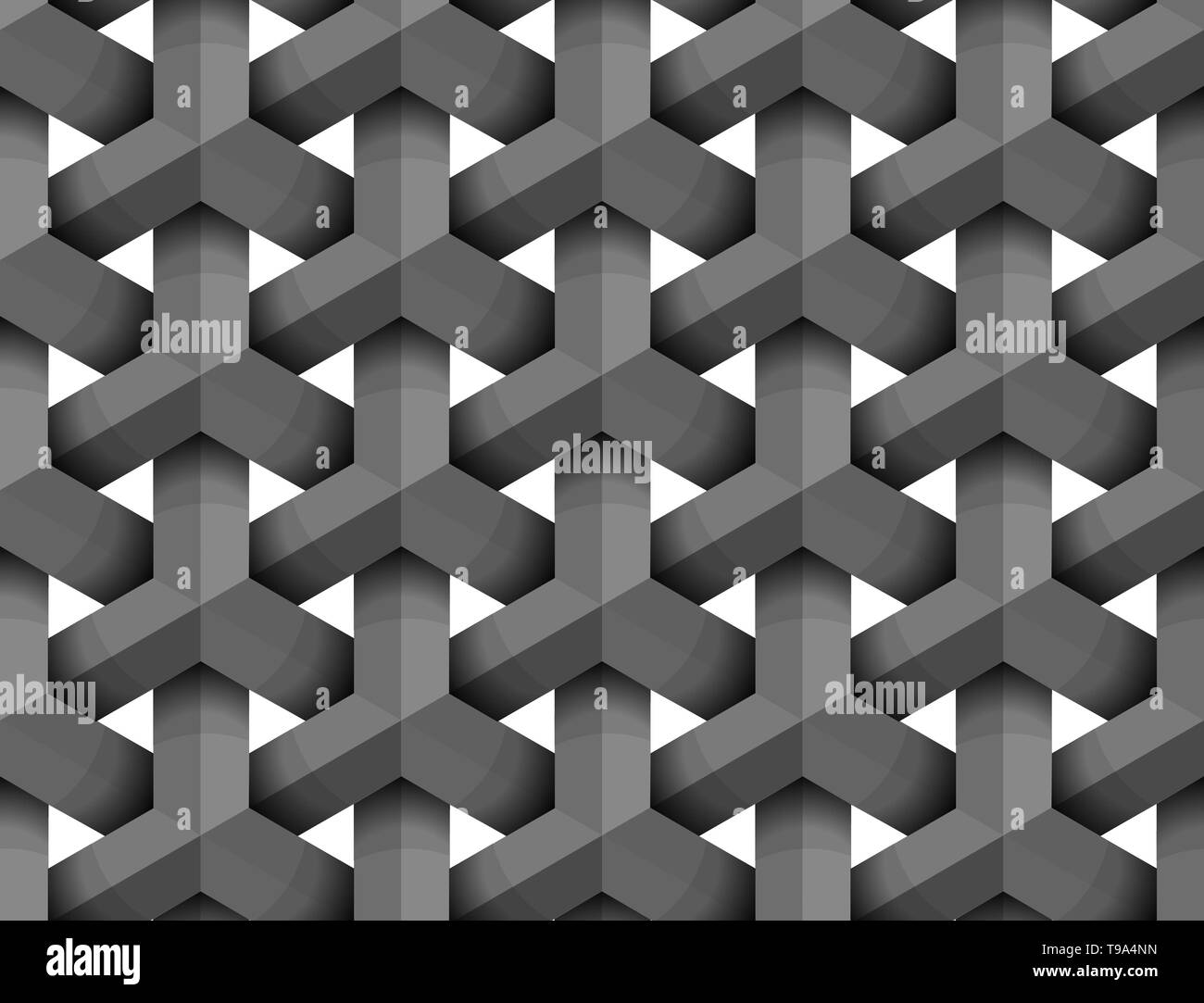 Abstract dark 3d geometric figures on white, seamless pattern Stock ...