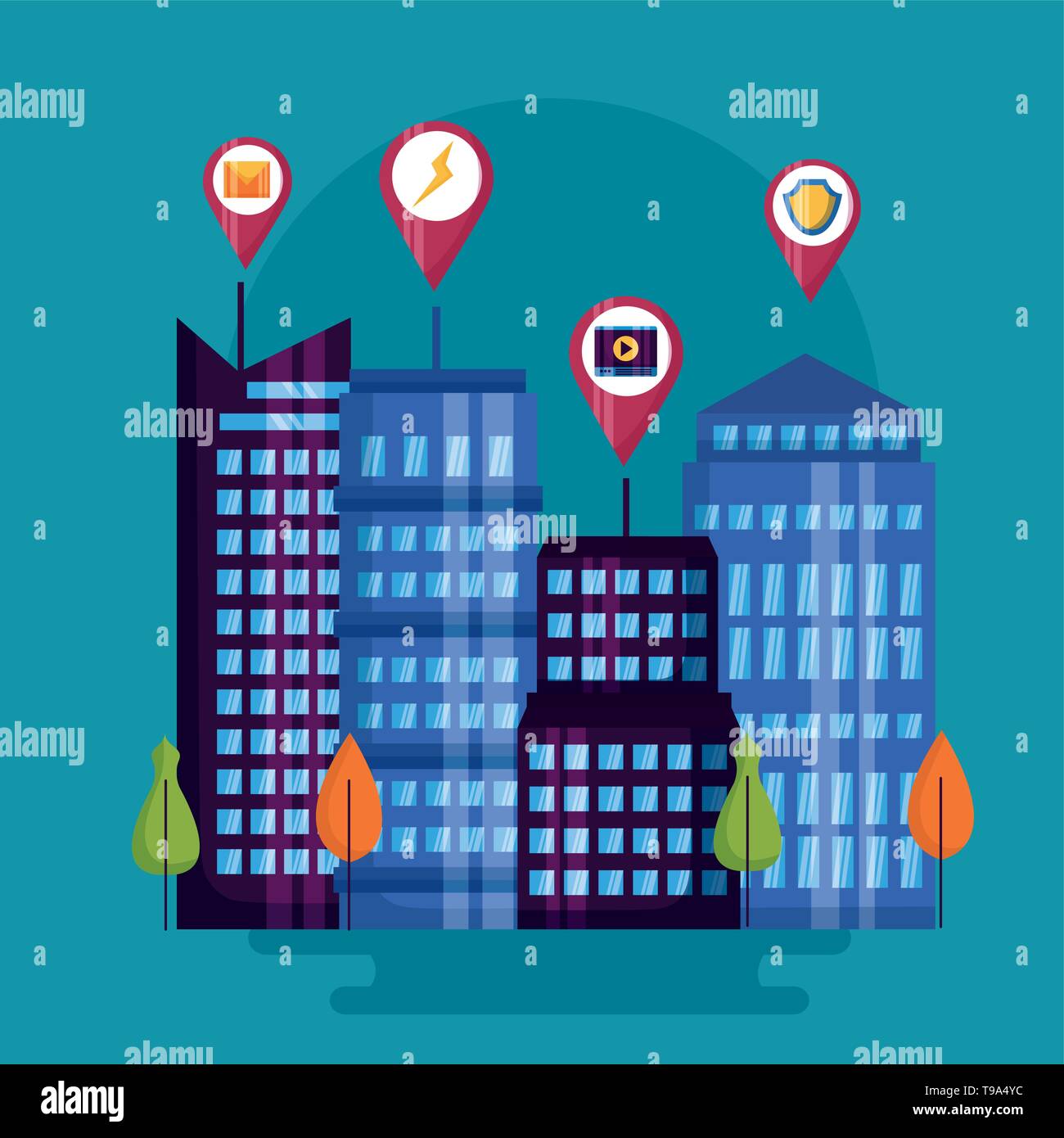 smart city design Stock Vector Image & Art - Alamy