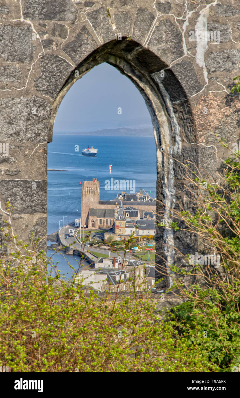 View through the Window of the McCaig's Tower in Oban Stock Photo - Alamy