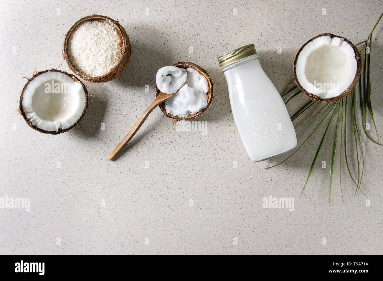 Various coconut products fruit hi-res stock photography and images - Alamy