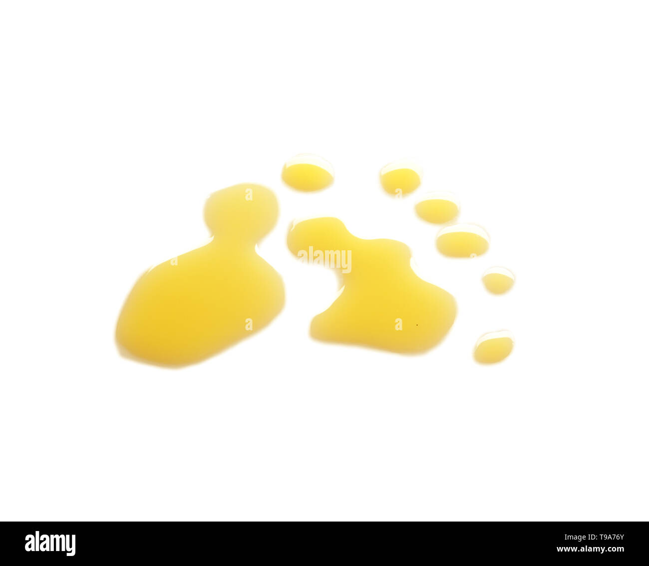 Drops of oil on white background Stock Photo - Alamy