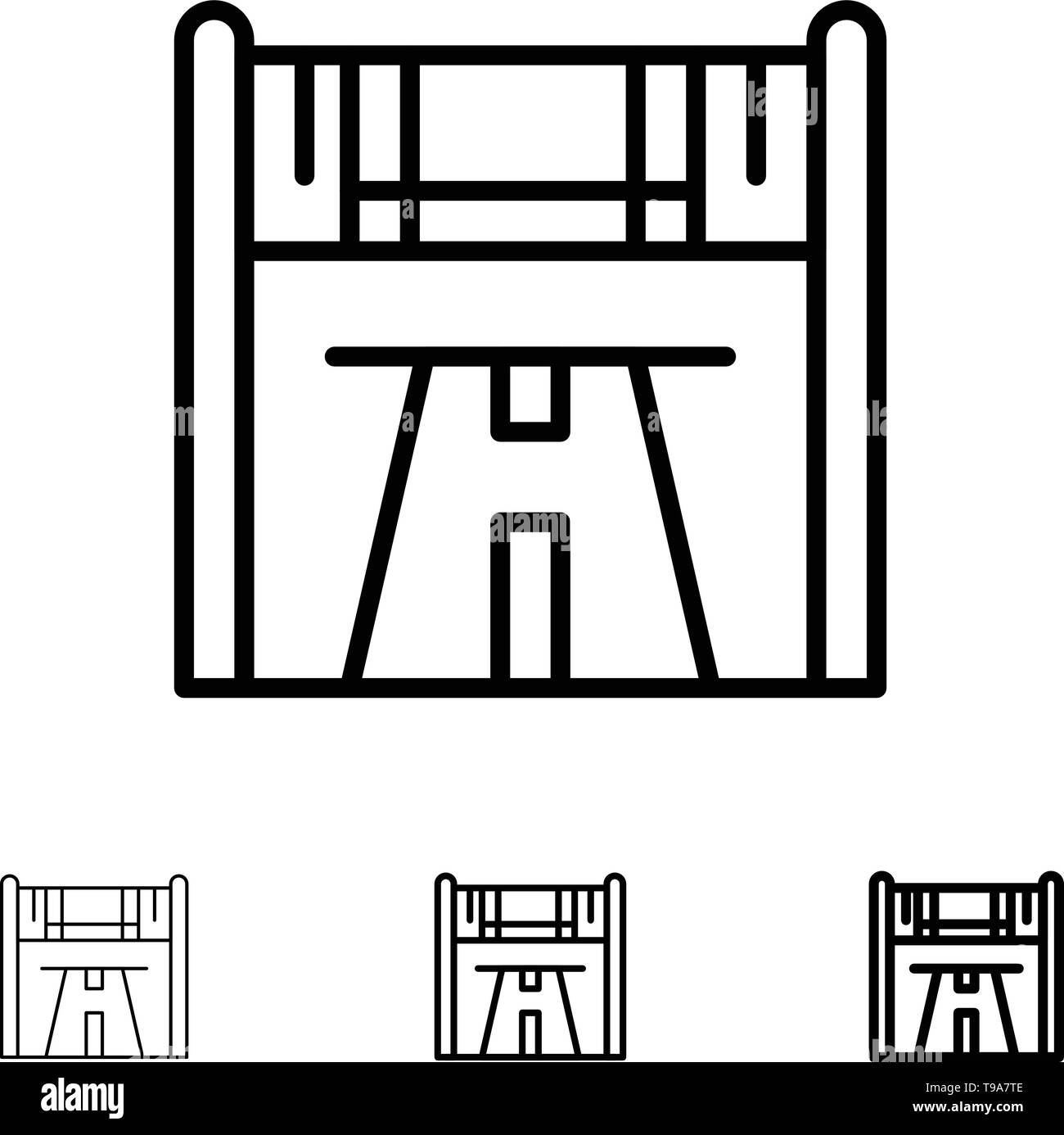 Checkpoint, Start, Race, Road Bold and thin black line icon set Stock ...