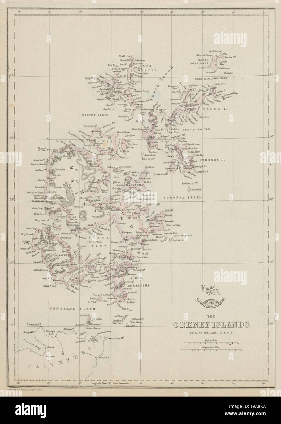 Map of hoy hi-res stock photography and images - Alamy