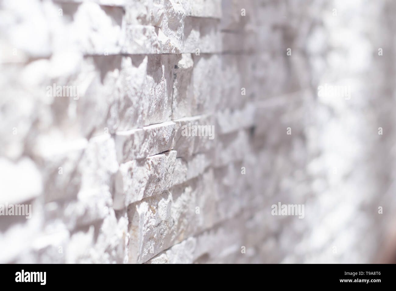 Black and white brick wall art concrete or stone texture background in ...