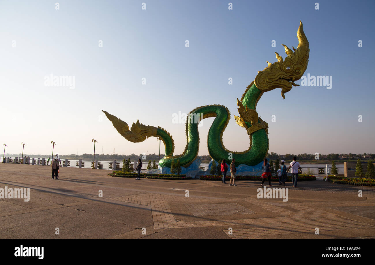 NONG KHAI, THAILAND, JANUARY 29, 2019 - Naga Statue in Nong Khai on ...