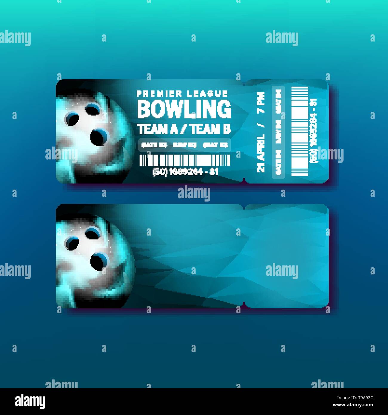 Ticket On Premier League Of Bowling Game Vector Stock Vector Image ...