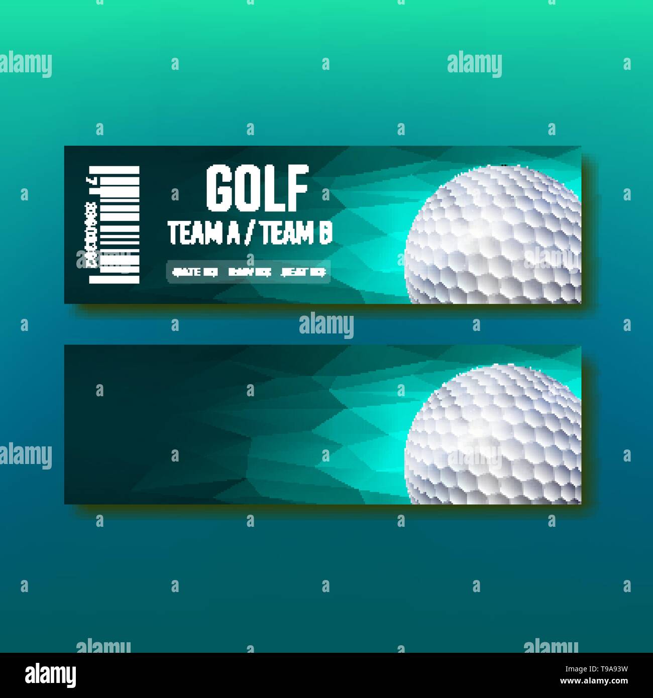 Colorful Ticket On Golf Tournament Template Vector Stock Vector Image ...