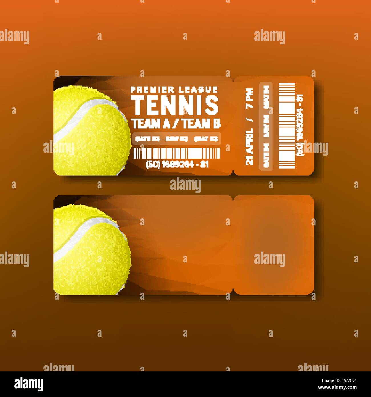 Ticket For Visit Premier League Of Tennis Vector Stock Vector Image ...