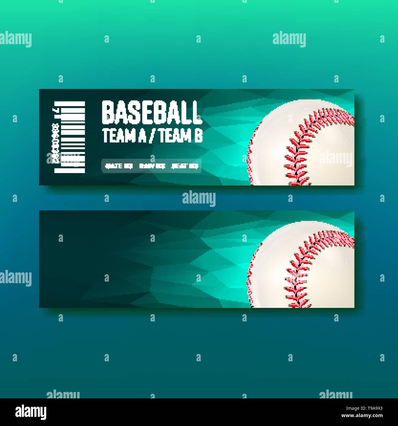 Colorful Ticket Visit Baseball Template Vector Stock Vector Image & Art ...