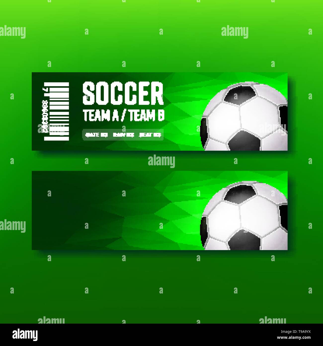 Green Ticket For Visit Soccer Season Match Vector Stock Vector Image ...