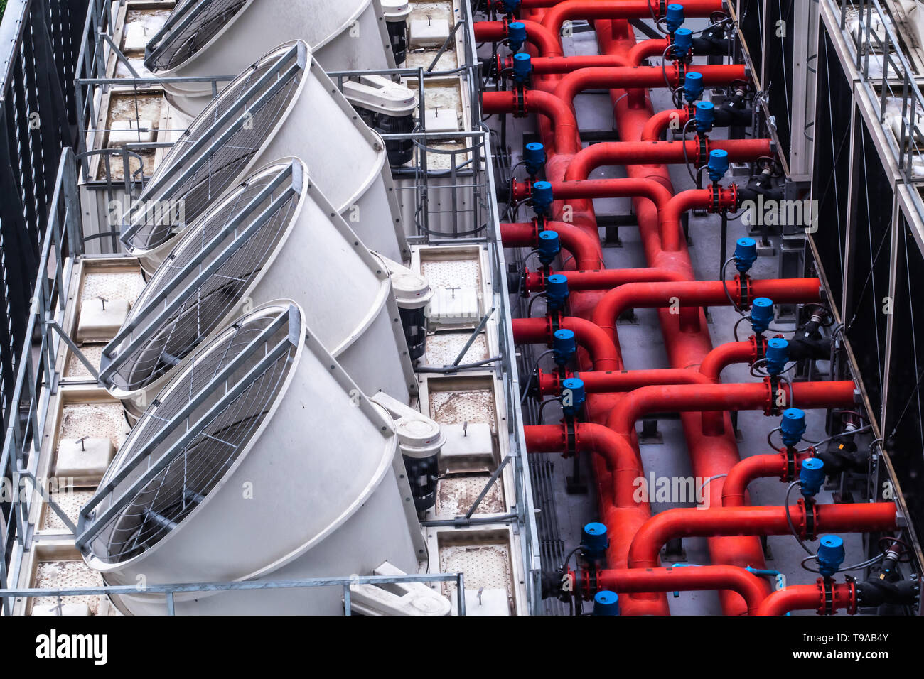 air cooling industrial system with fans,building architecture design ...