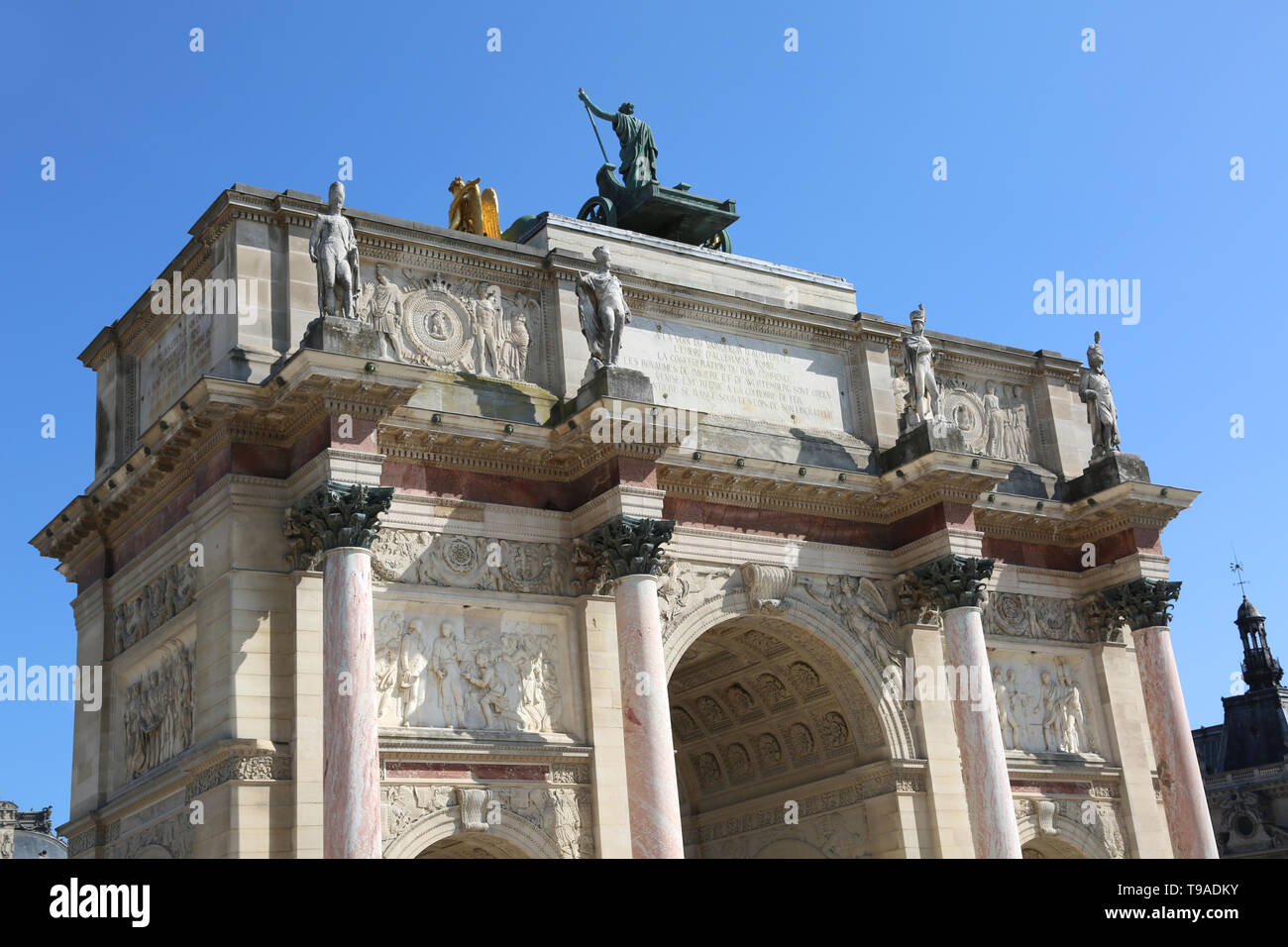 Ancient Arc called Carrousel Arc de Triomphe in Paris France near ...