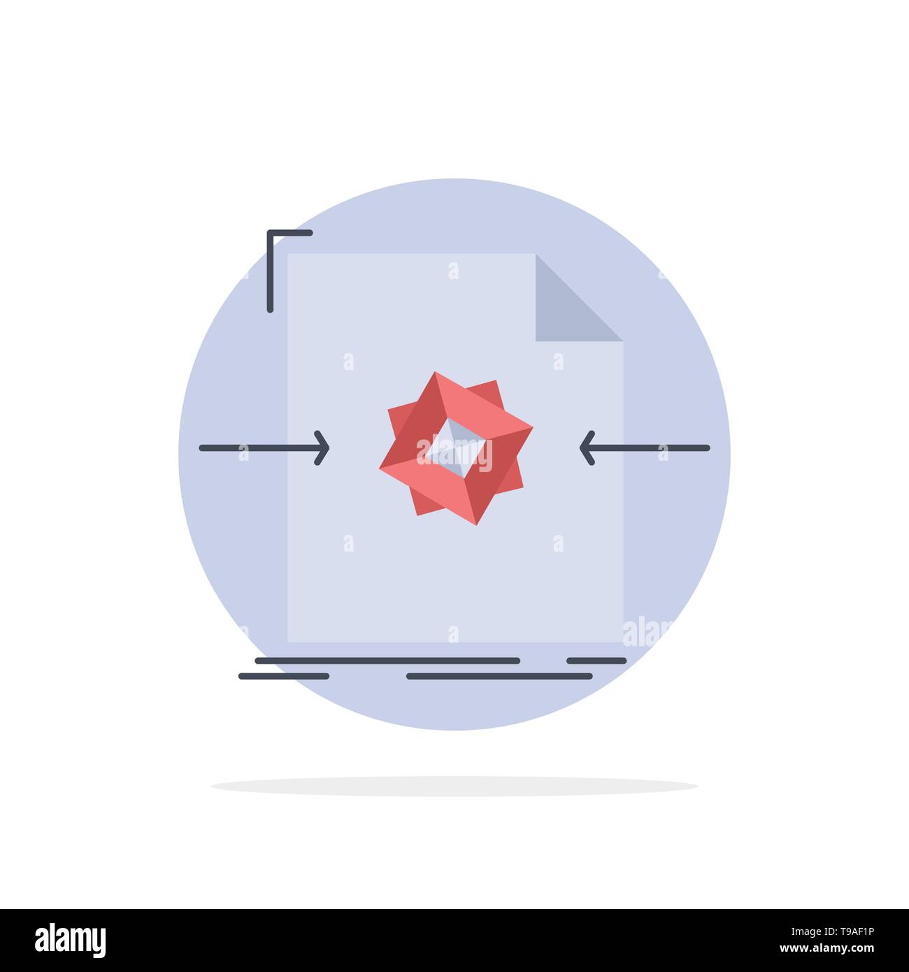 3d, document, file, object, processing Flat Color Icon Vector Stock Vector Image & Art - Alamy