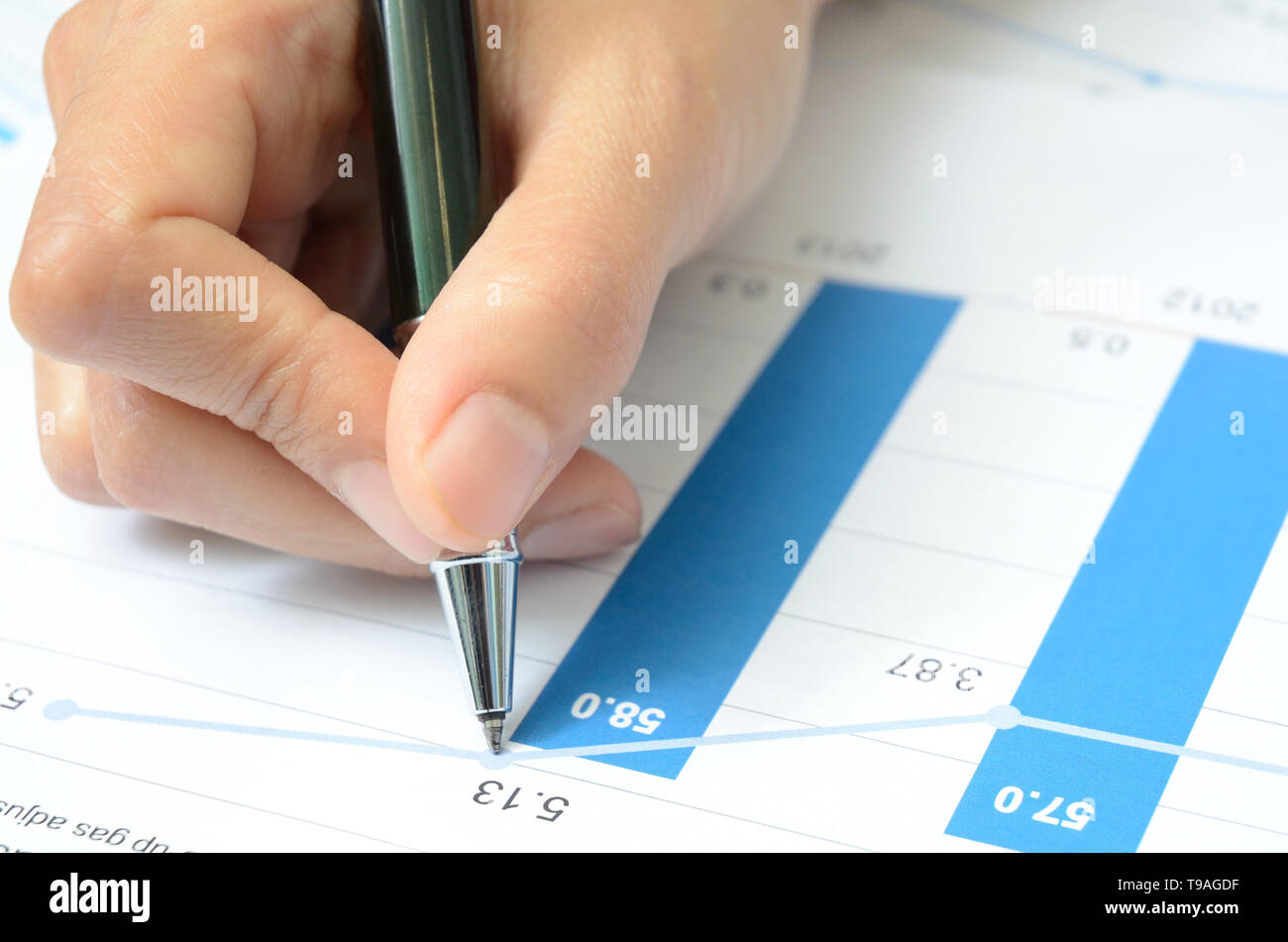 office activity, productivities, cost and graphic chart Stock Photo - Alamy