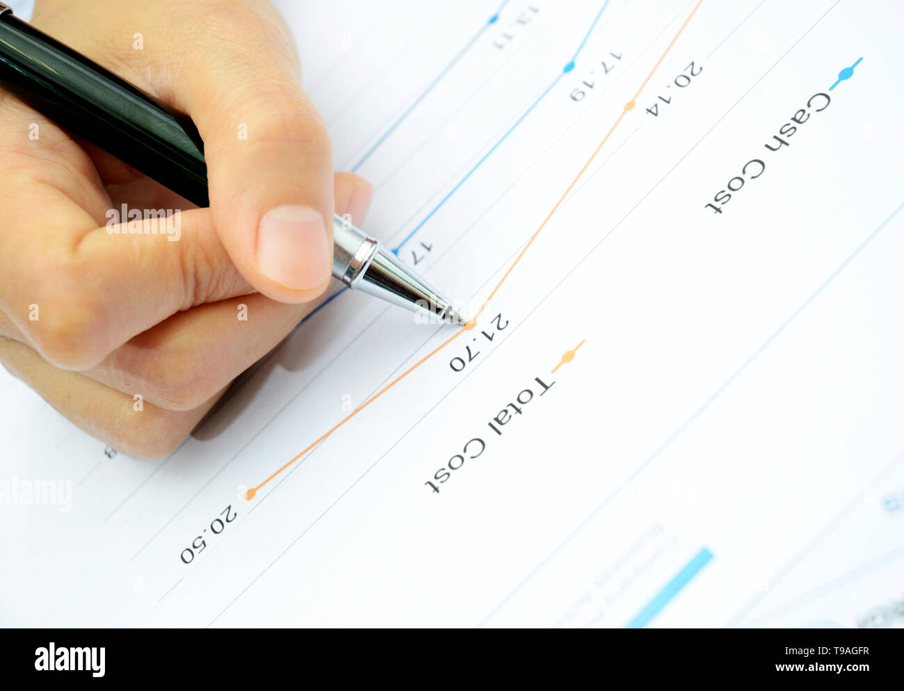 office activity, productivities, cost and graphic chart Stock Photo - Alamy