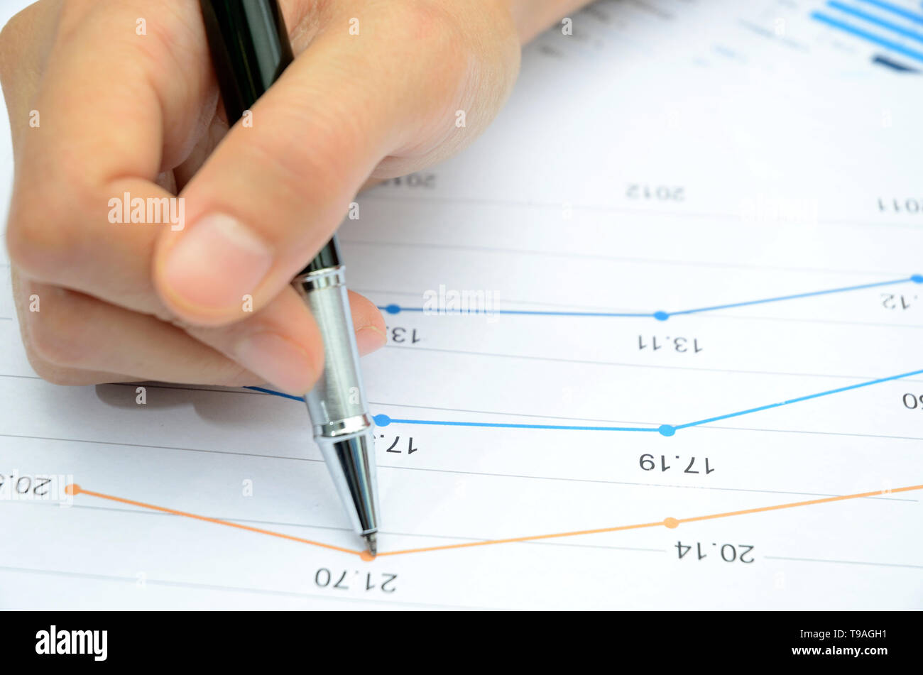 office activity, productivities, cost and graphic chart Stock Photo - Alamy