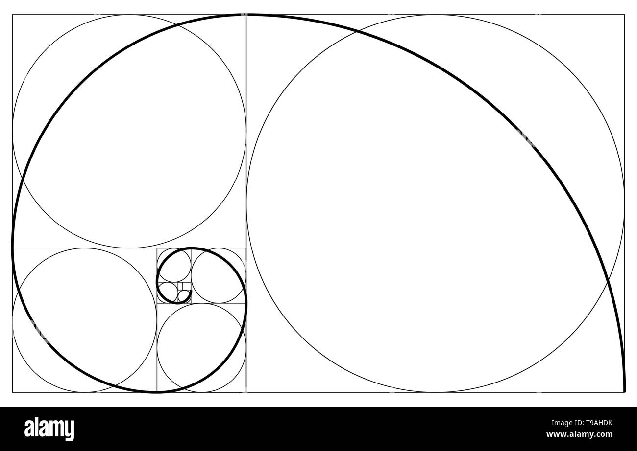 Minimalistic style design. Golden ratio. Geometric shapes. Circles in ...