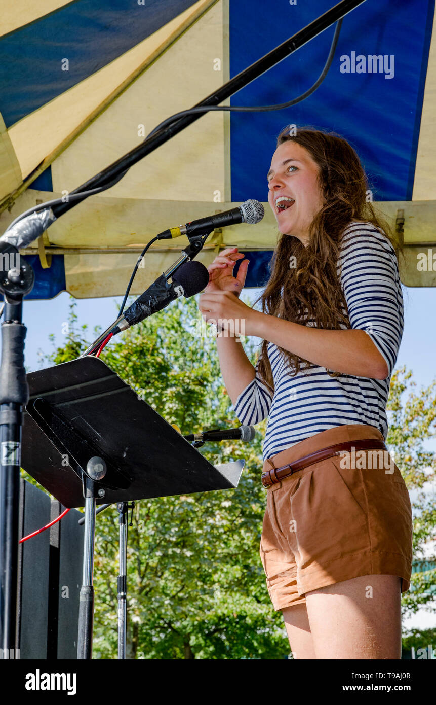 Brigette DePape, infamous former Senate Page, speaks at the Salish Sea ...