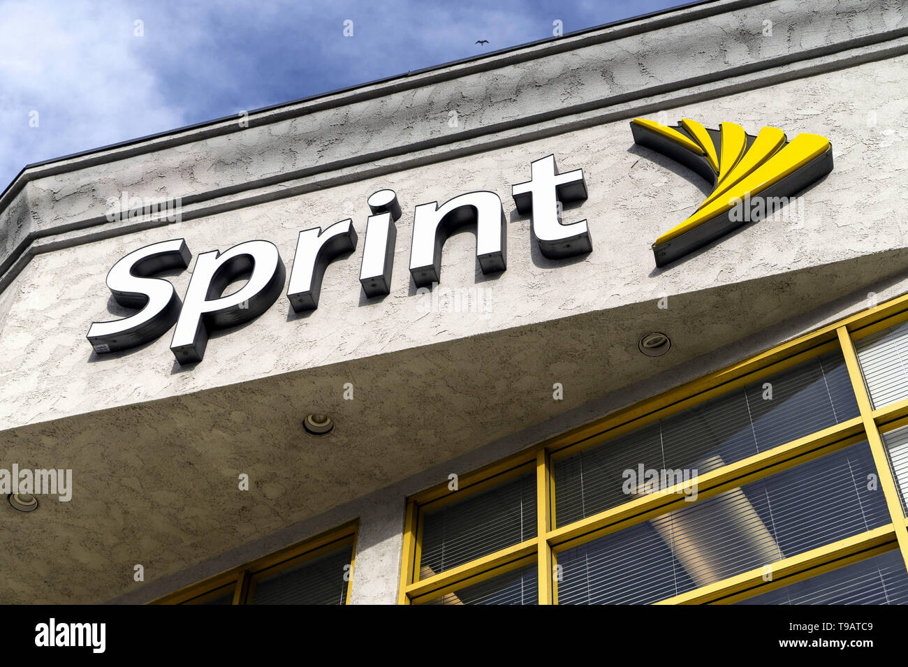 Los Angeles, CA, USA. 14th Feb, 2019. A Sprint store logo seen in Los ...