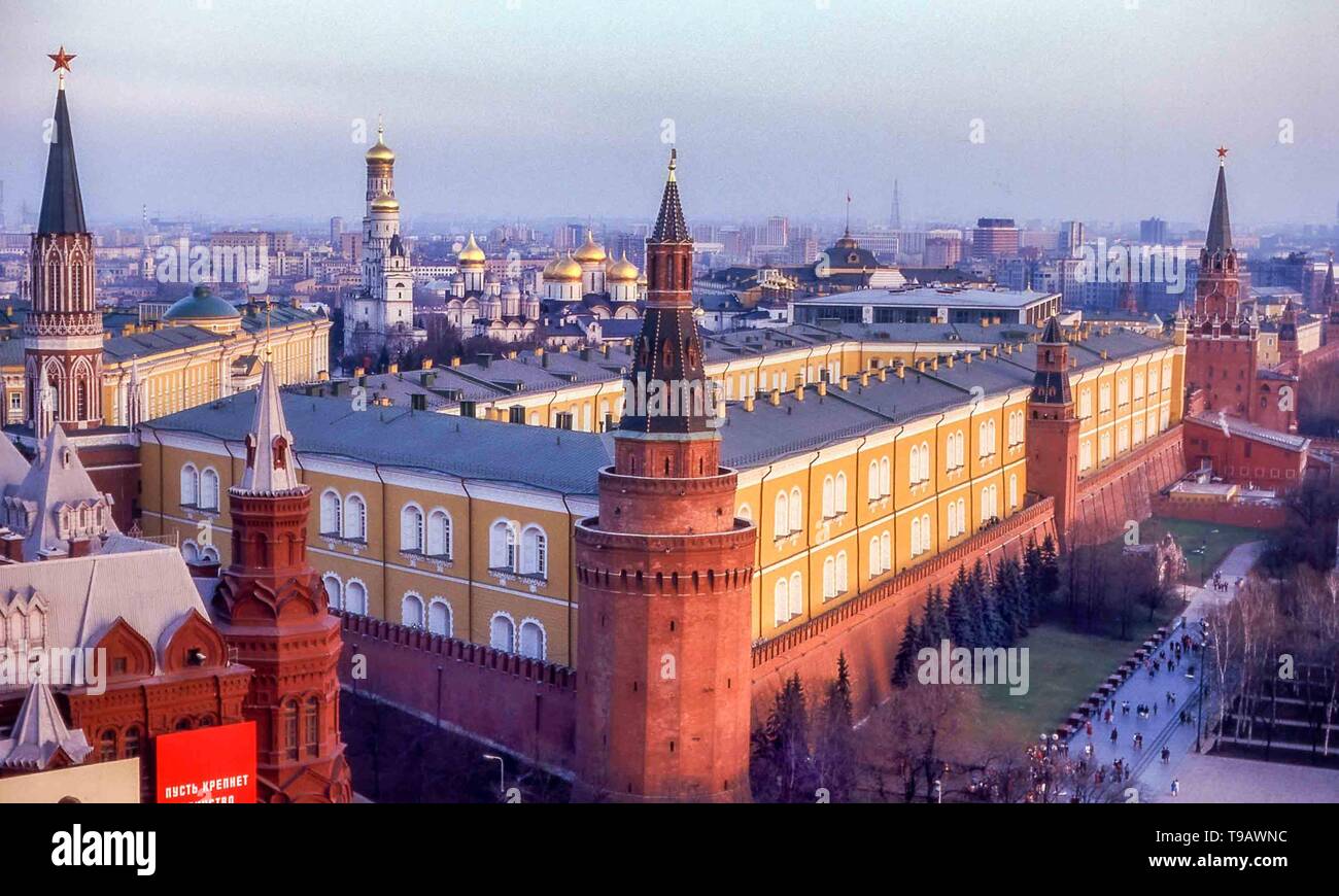 Moscow, Russia. 2nd May, 1987. The Moscow Kremlin from above, with the ...