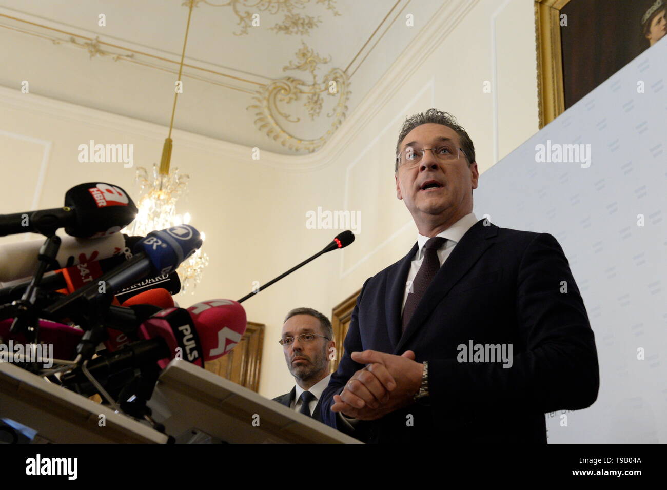 Vienna, Austria. 18th May, 2019. Austrian Vice-Chancellor Heinz ...