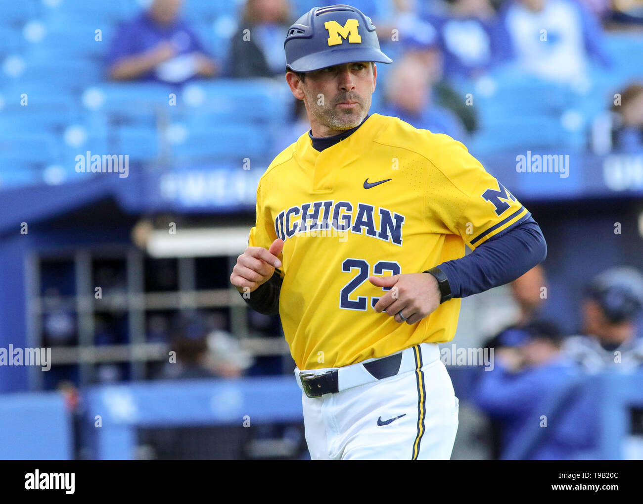 Lexington, KY, USA. 14th May, 2019. Michigan assistant Coach Nick ...