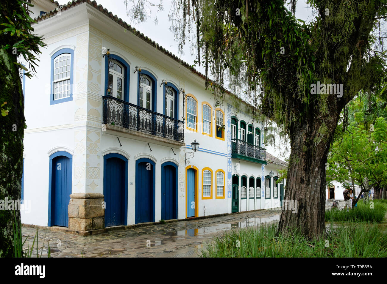 Facade of colonial buildings in paraty hi-res stock photography and ...