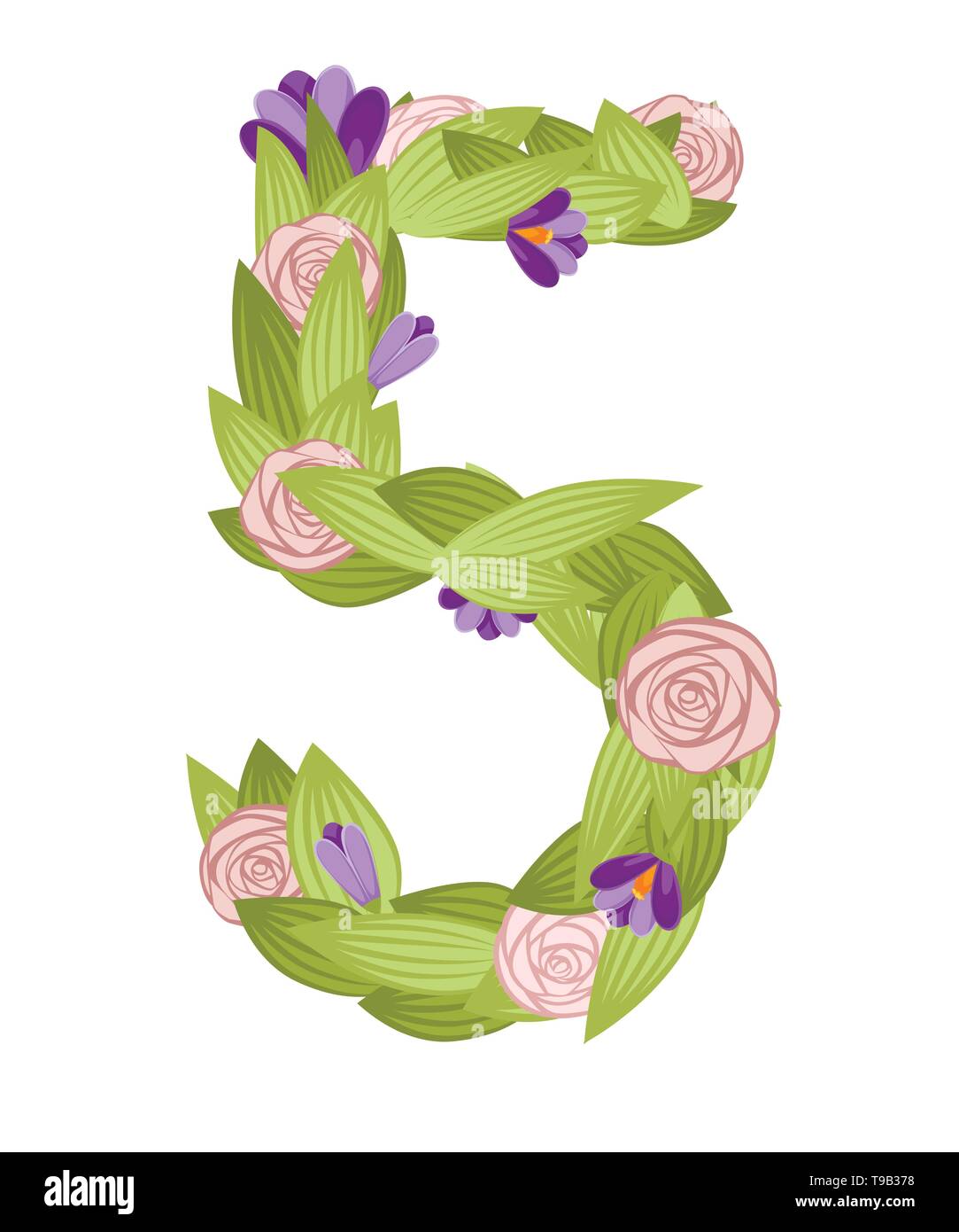 Number two. Cartoon flower font design. Number 2 with flowers and ...