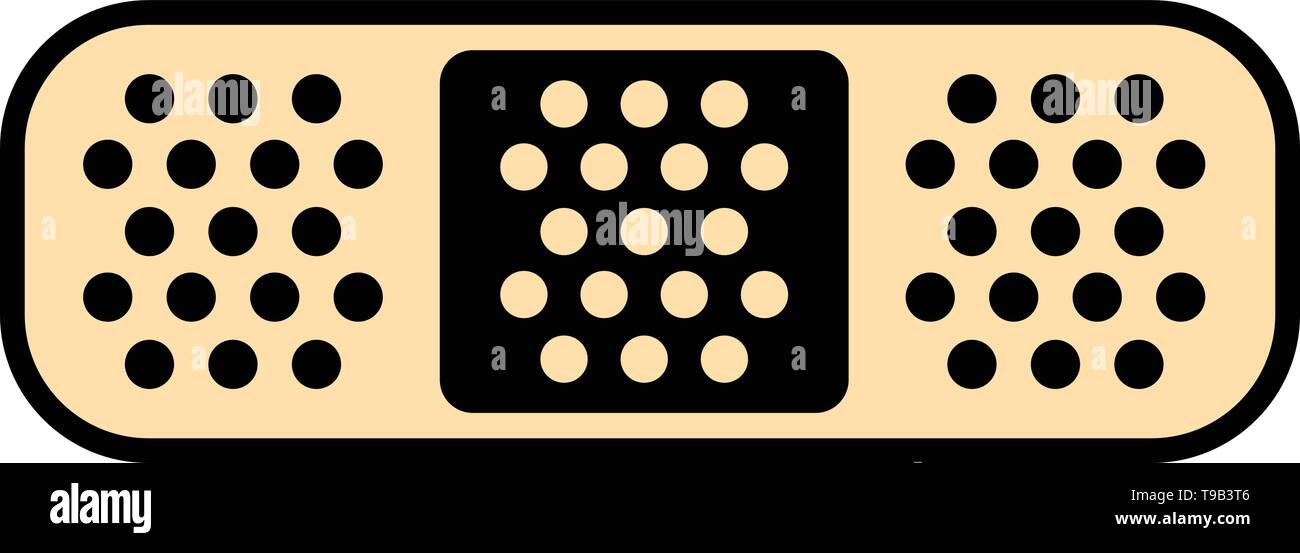 Band aid flat icon. Bandage symbol for injury, wound treatment, remedy ...