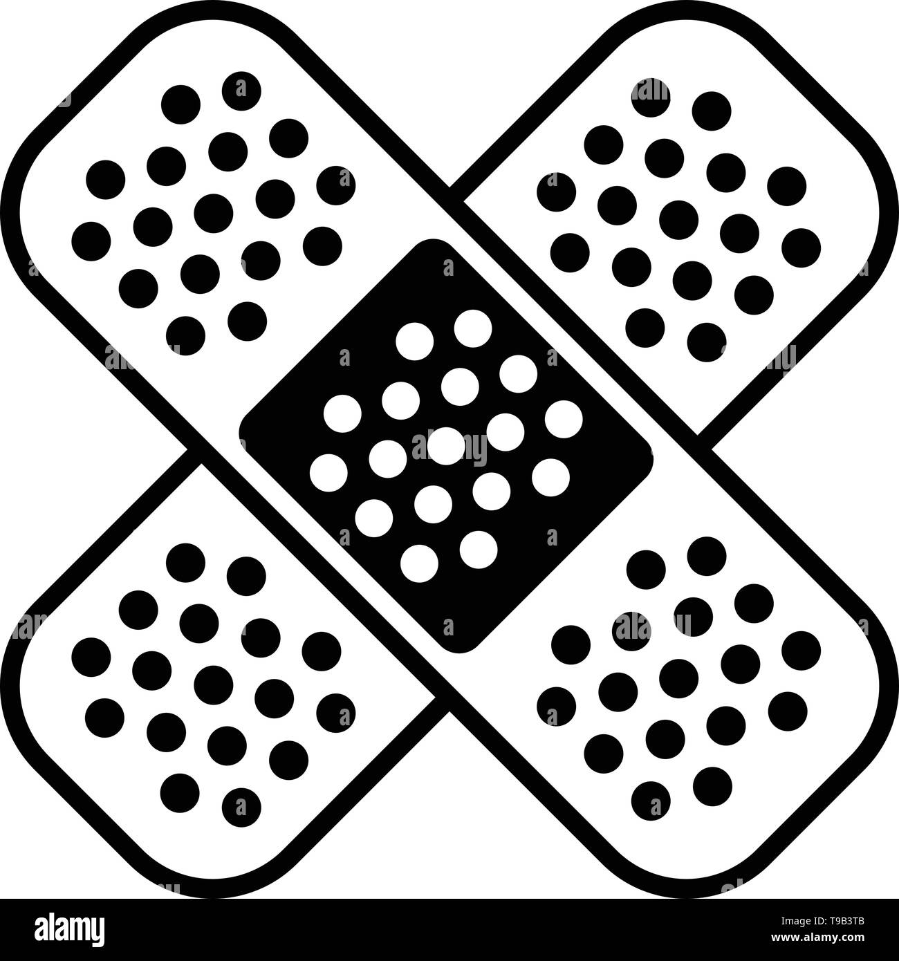 Band aid flat icon. Bandage symbol for injury, wound treatment, remedy ...