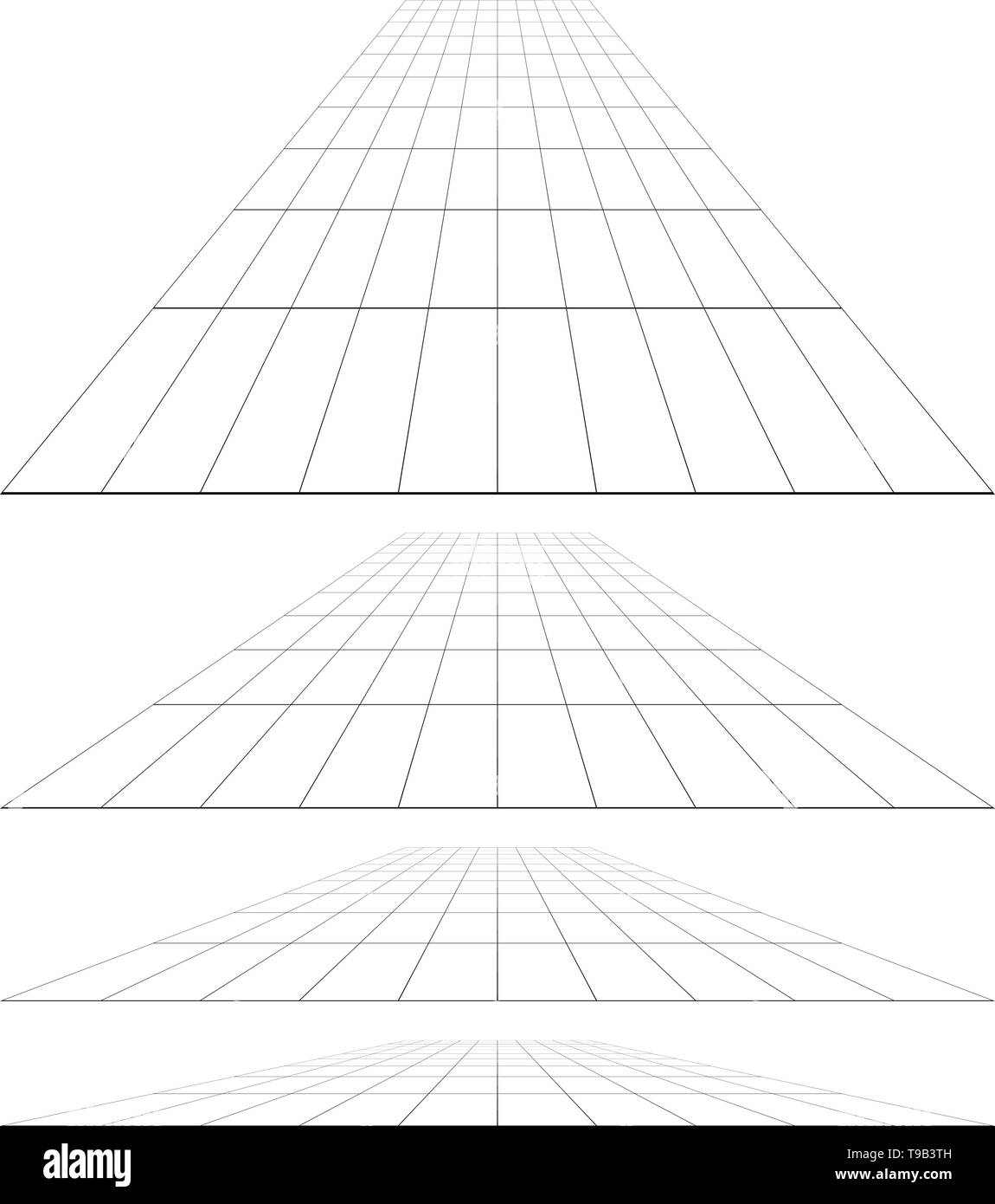 3d grid, mesh in perspective. Abstract geometric element with grid ...