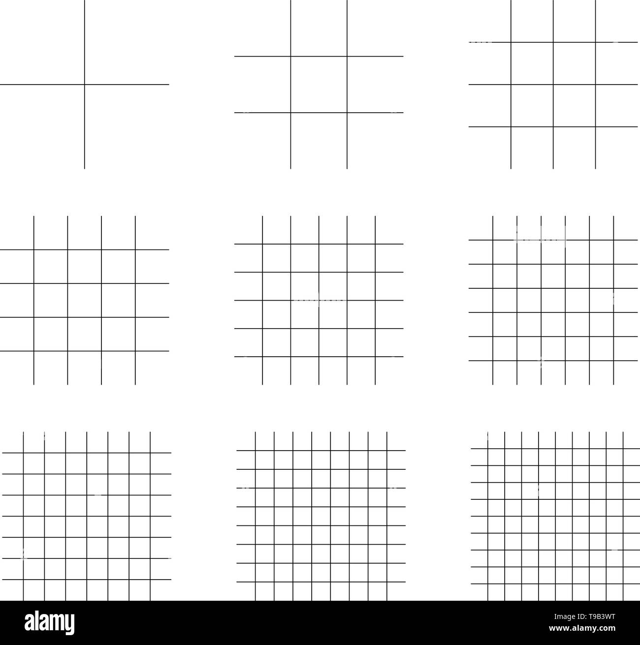Grid, mesh with different density. Set of 9 elements Stock Vector Image ...