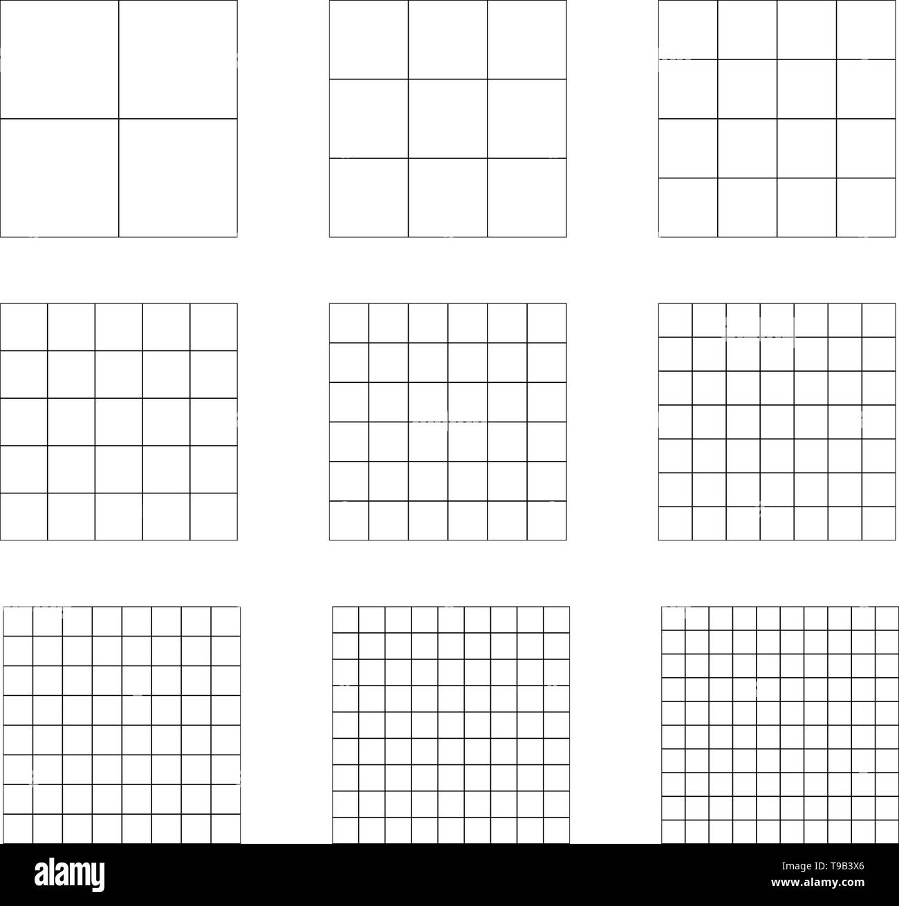 Grid, mesh with different density. Set of 9 elements Stock Vector Image ...