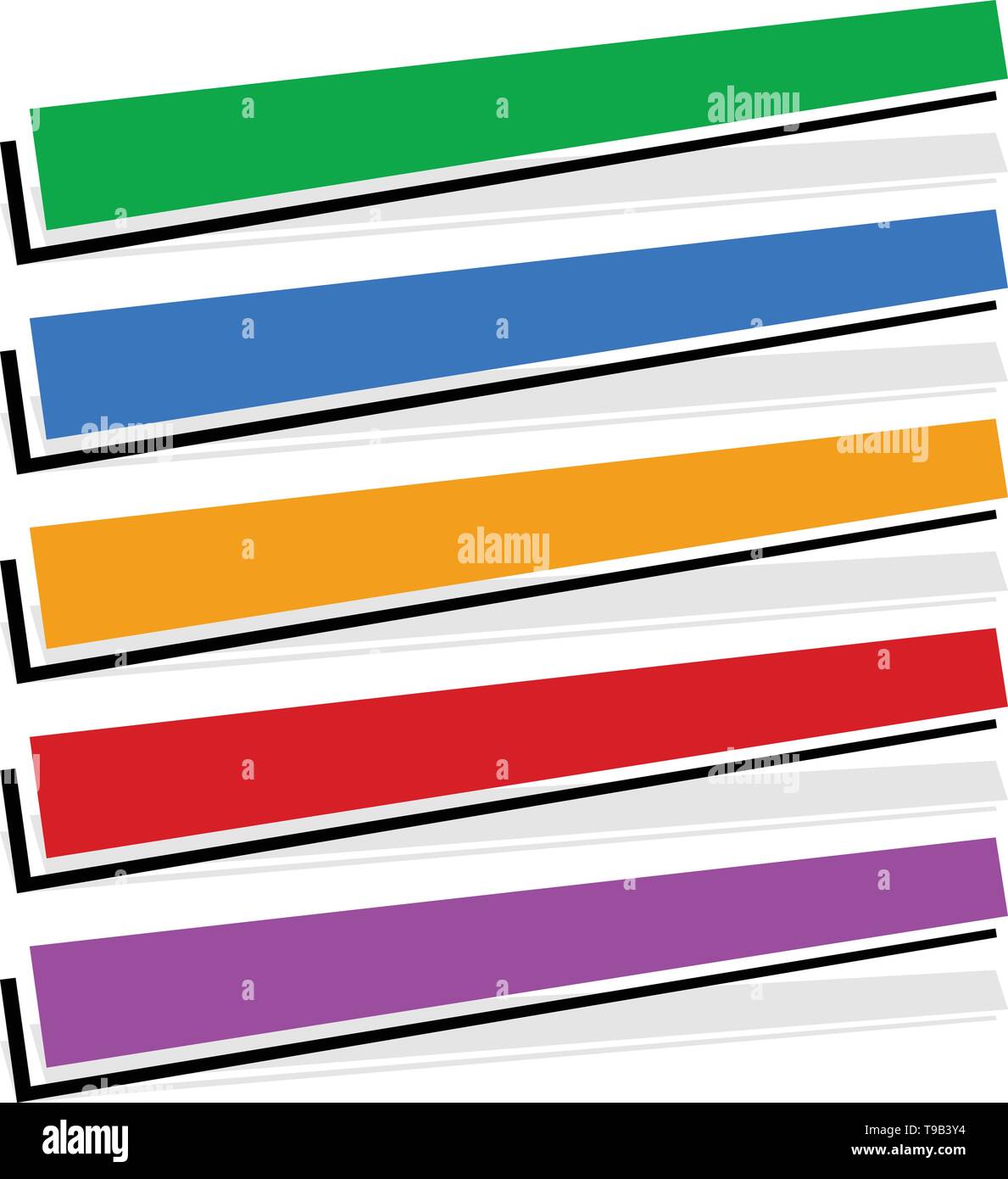 Colorful 3d button, banner shapes in perspective Stock Vector Image ...