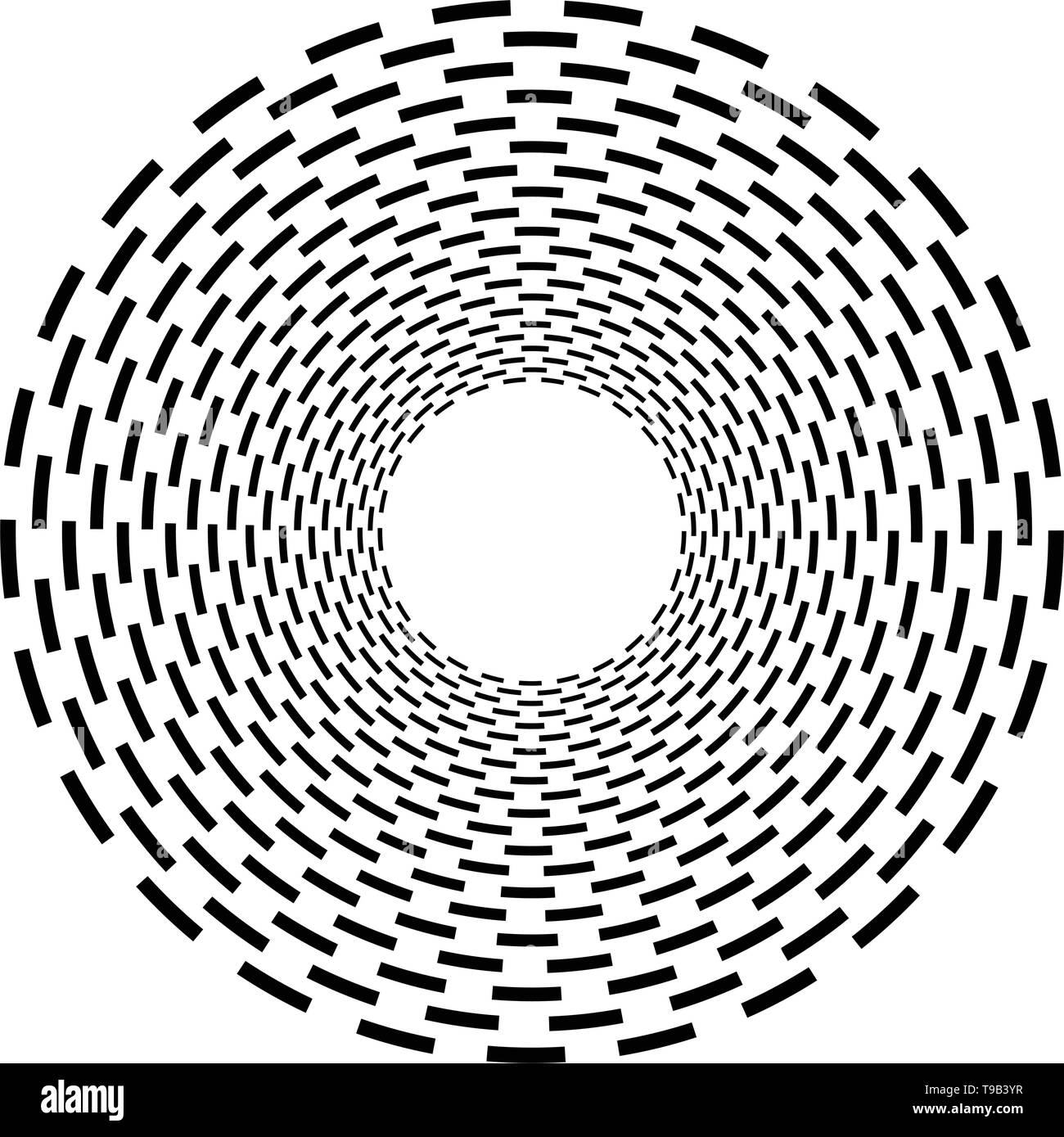 Spiral, swirl circle design element with dashed lines Stock Vector ...