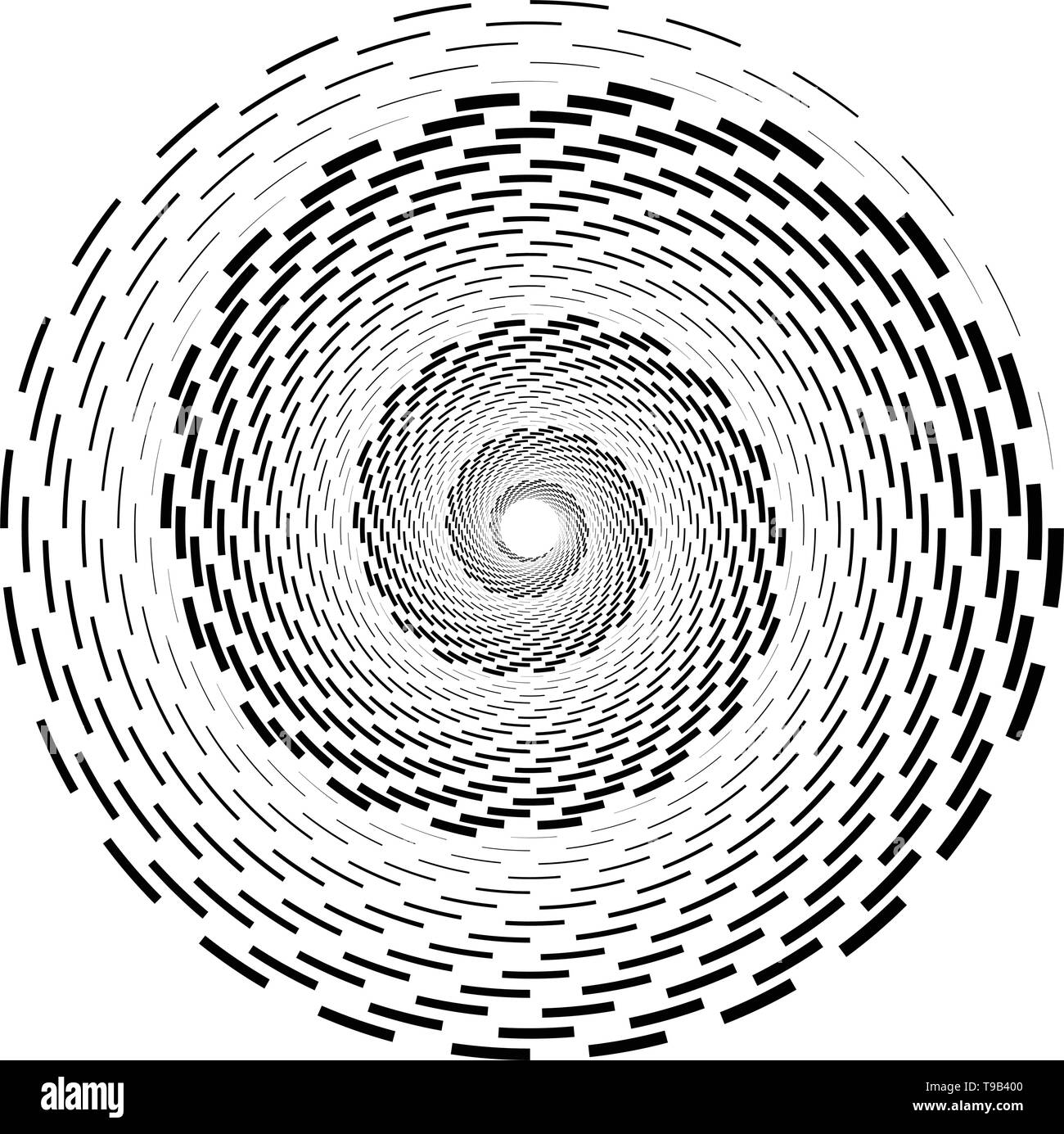 Spiral, swirl circle design element with dashed lines Stock Vector ...