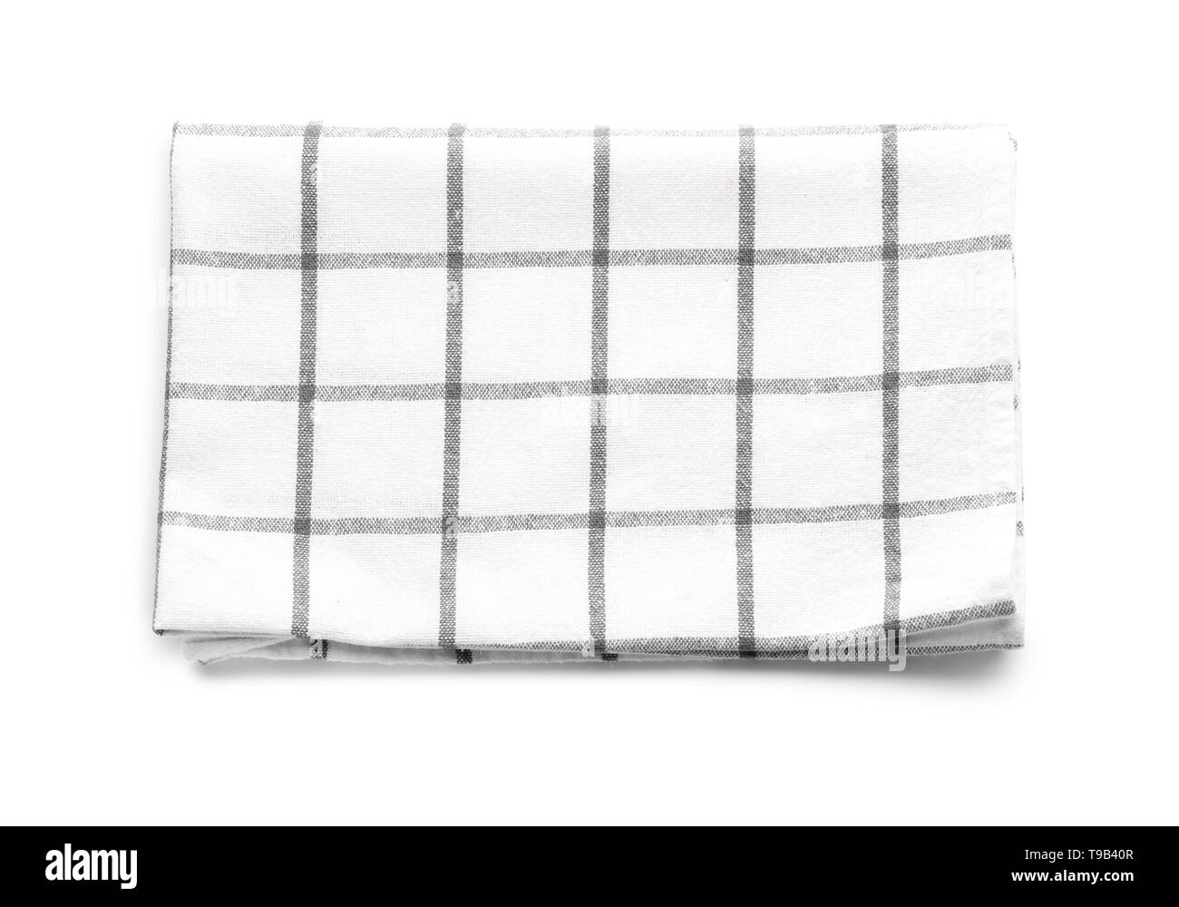 Clean kitchen towel on white background Stock Photo - Alamy