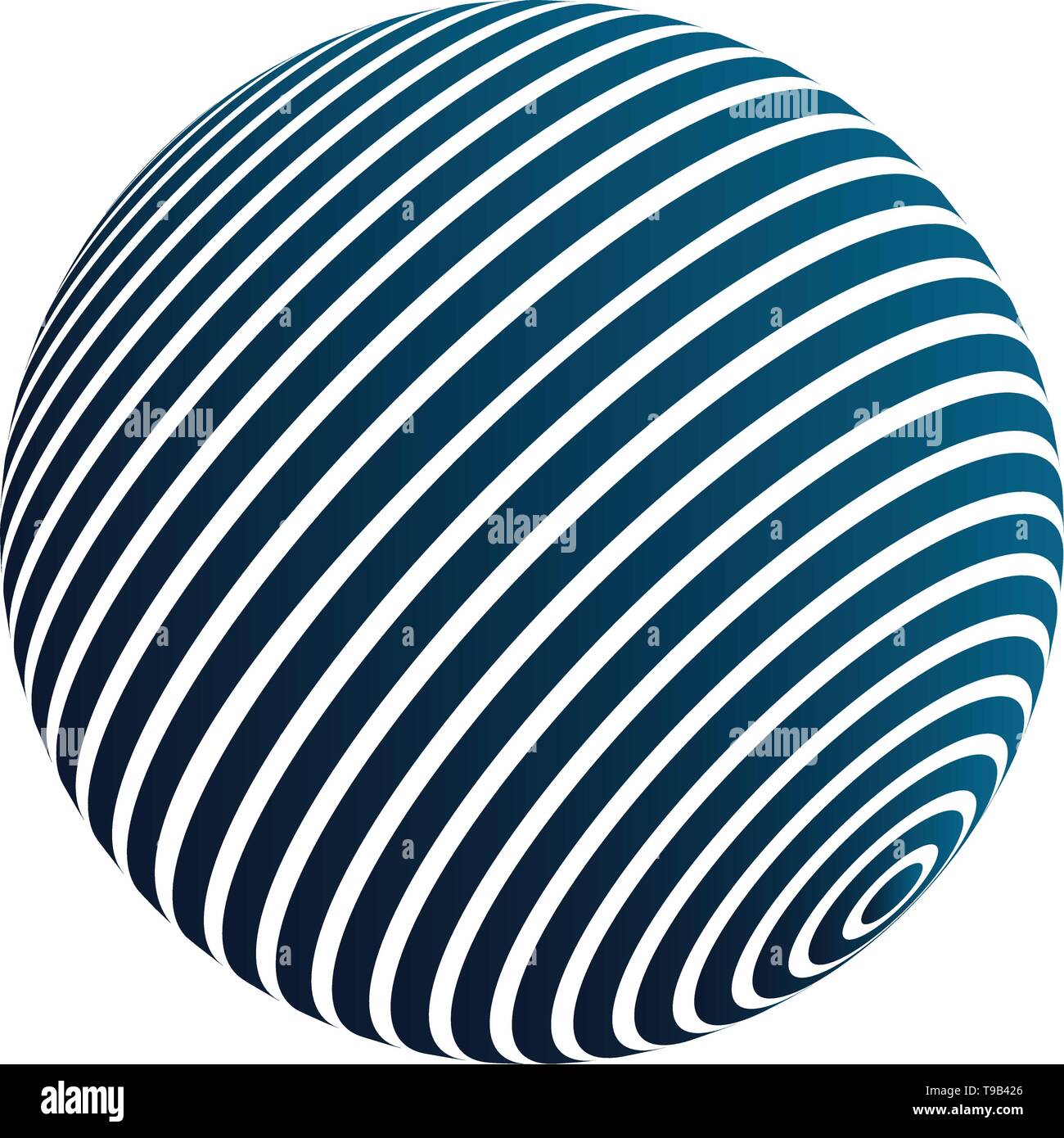 3d striped sphere. Orb with lines Stock Vector Image & Art - Alamy