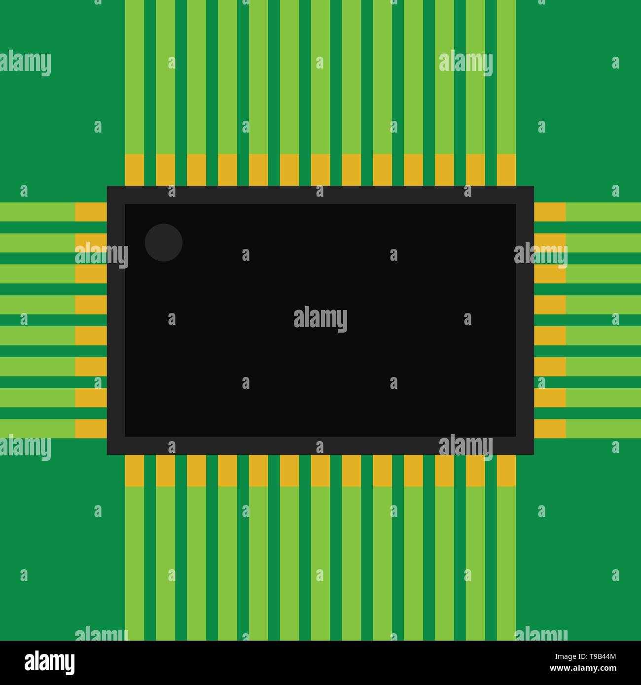 Silicon chip on circuit board Stock Vector Images - Alamy