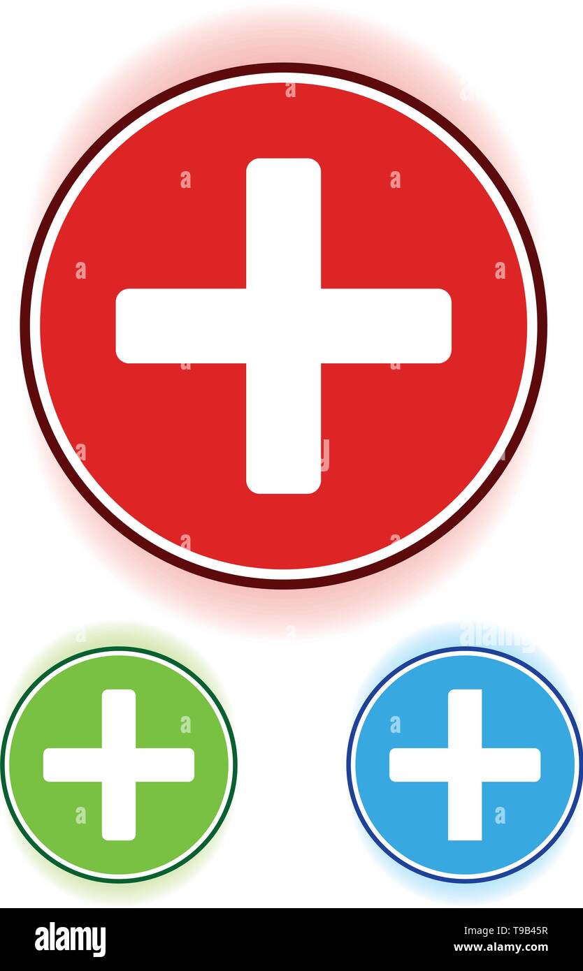 First-aid, treatment icon in red, green and blue Stock Vector Image ...